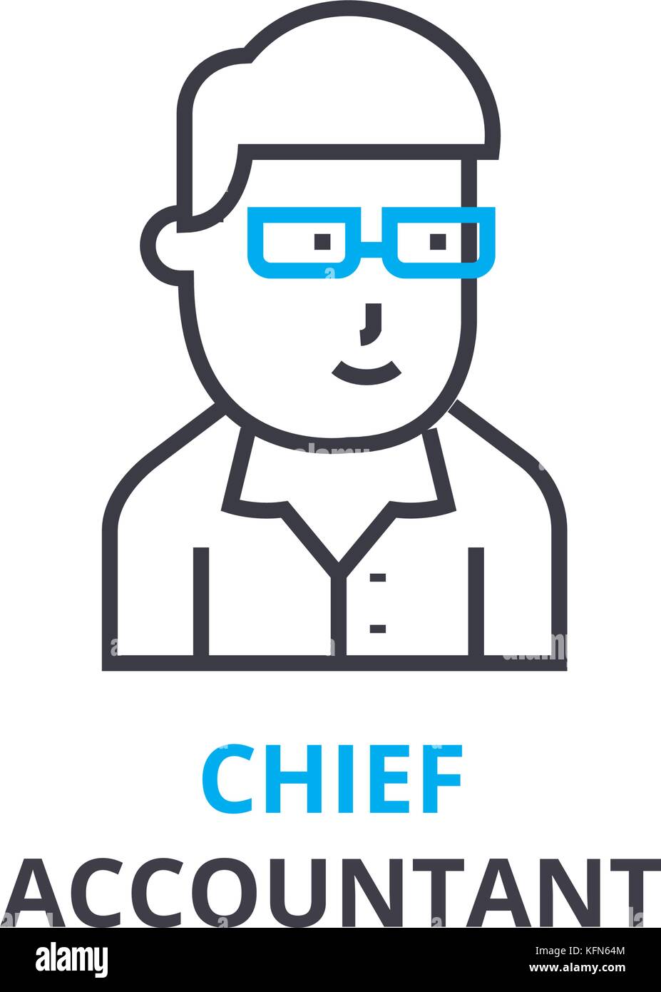 Chief accountant concept , outline icon, linear sign, thin line ...