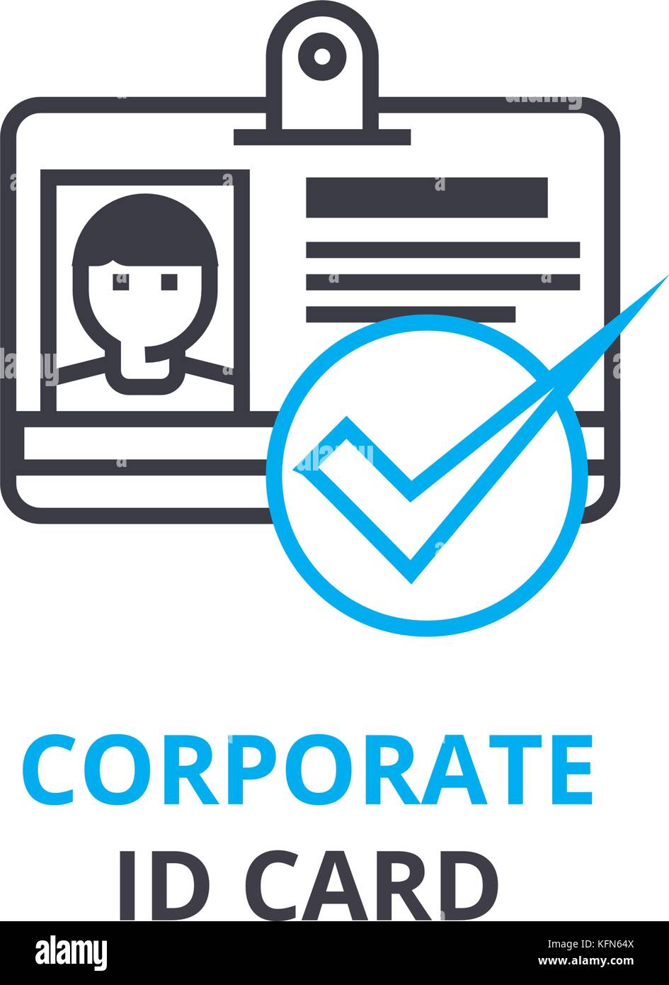 Corporate id card concept , outline icon, linear sign, thin line ...