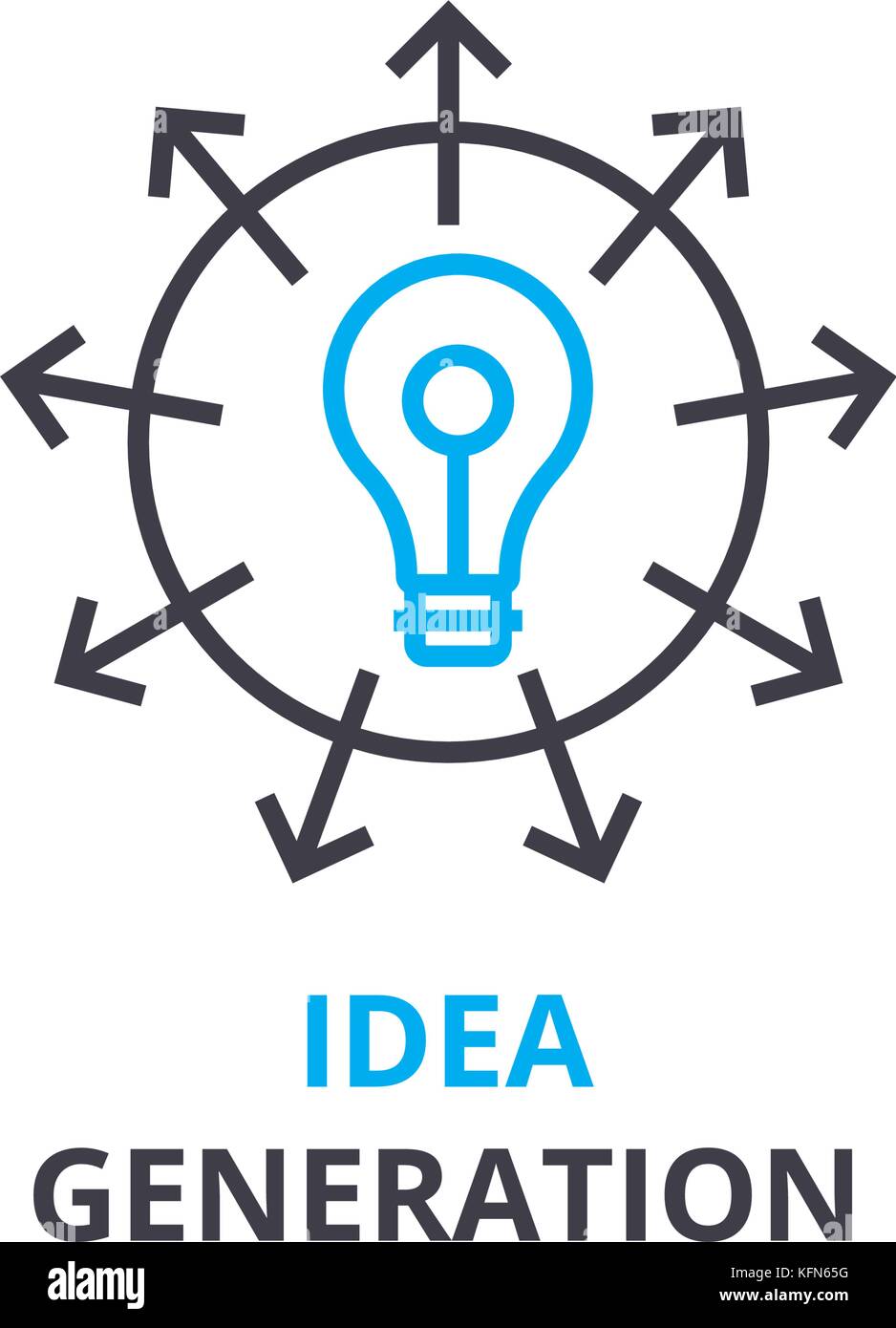 Idea generation concept , outline icon, linear sign, thin line ...