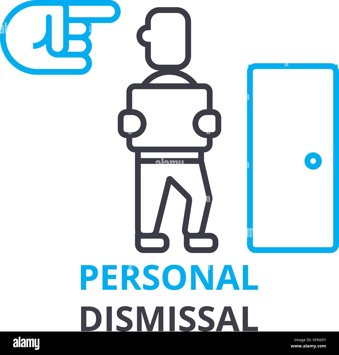 Personal dismissal concept , outline icon, linear sign, thin line ...