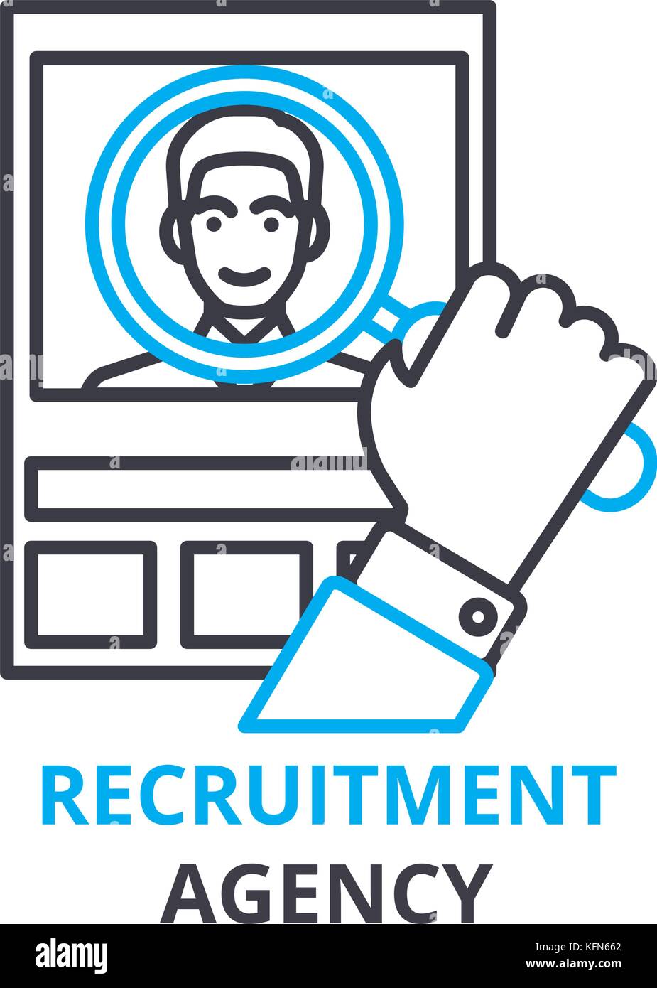 Recruitment agency concept , outline icon, linear sign, thin line ...