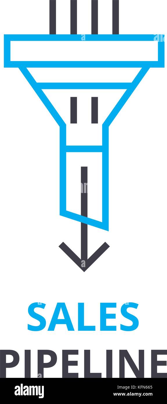 Sales pipeline concept , outline icon, linear sign, thin line pictogram ...