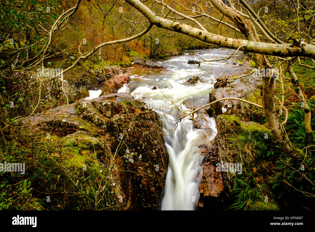 The lower falls on the Water of Nevis where it becomes the River Nevis ...