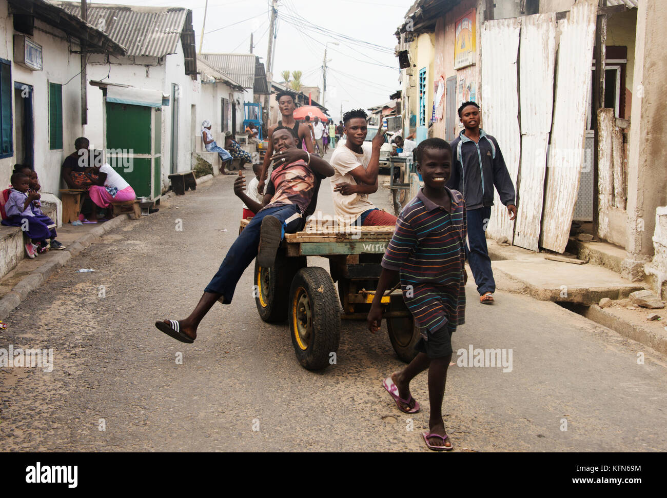 Street in Teshie, Accra, Ghana Stock Photo - Alamy