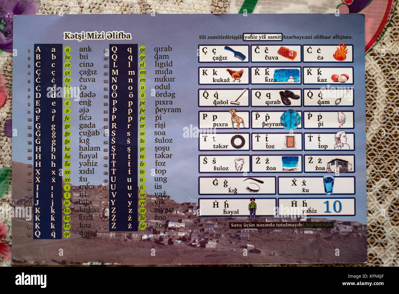 Alphabet of Khinalug language, spoken by about 1,500 people in the ...