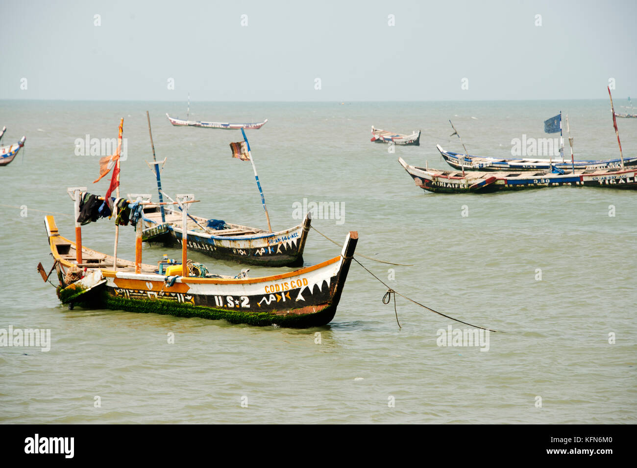 Fishing boats in Ghana Stock Photo - Alamy