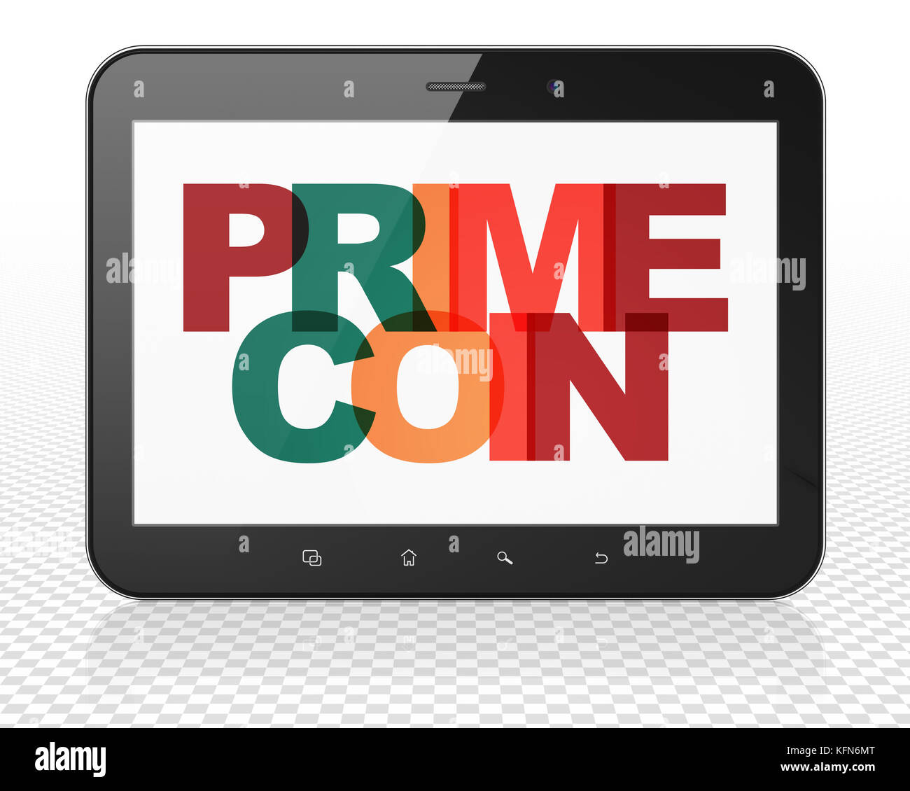 Blockchain concept: Tablet Pc Computer with Primecoin on display Stock ...