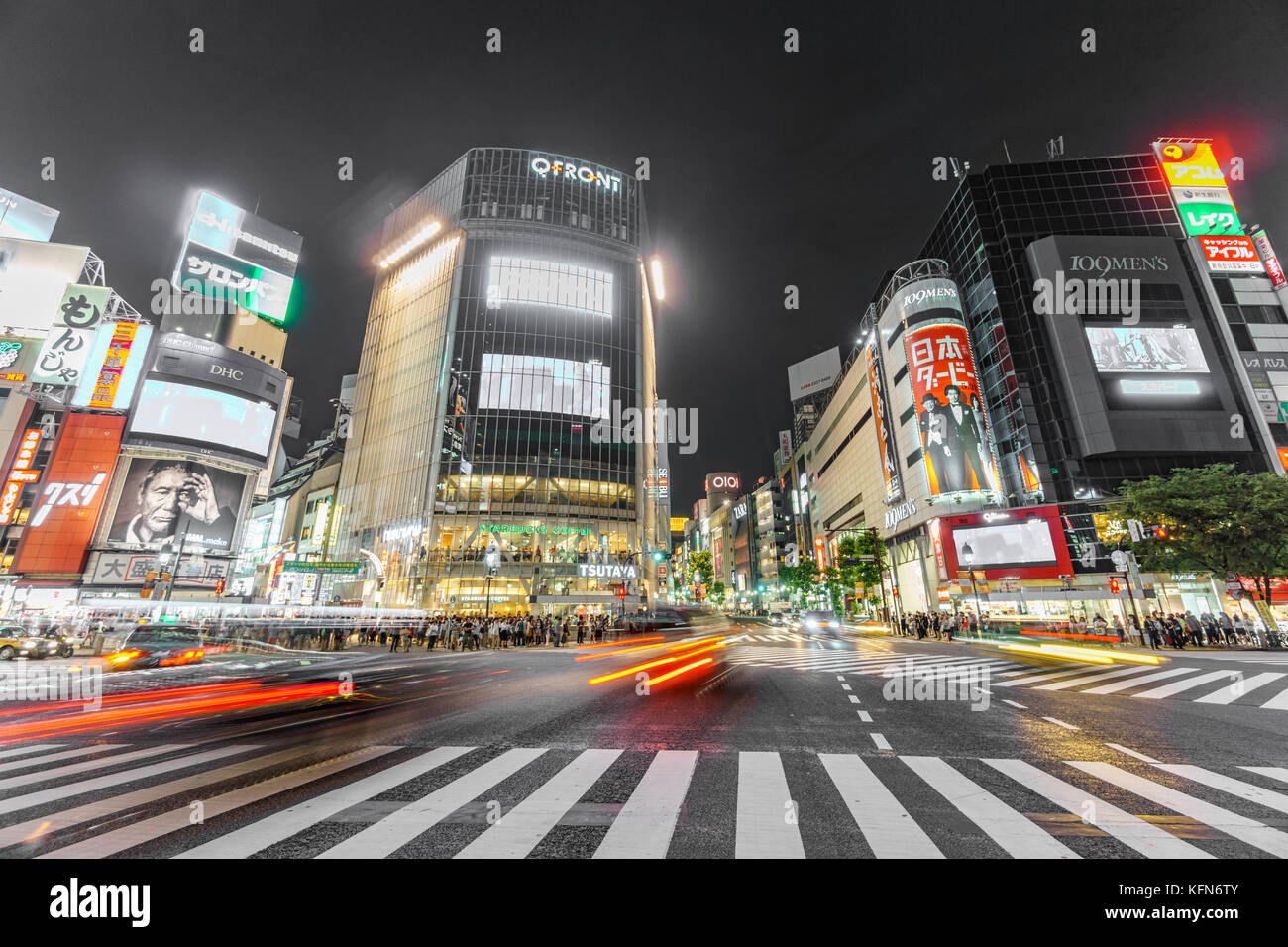 Shibuya crowd and illuminated signs Stock Photo - Alamy