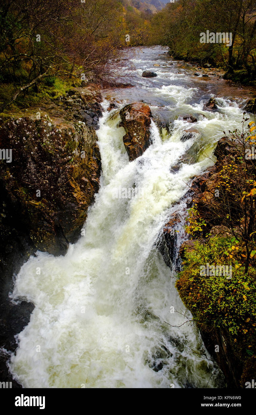 The lower falls on the Water of Nevis where it becomes the River Nevis ...