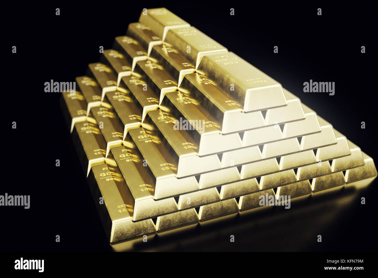 Stack close-up Gold Bars, weight of Gold Bars 1000 grams Concept of wealth and reserve. Concept ...