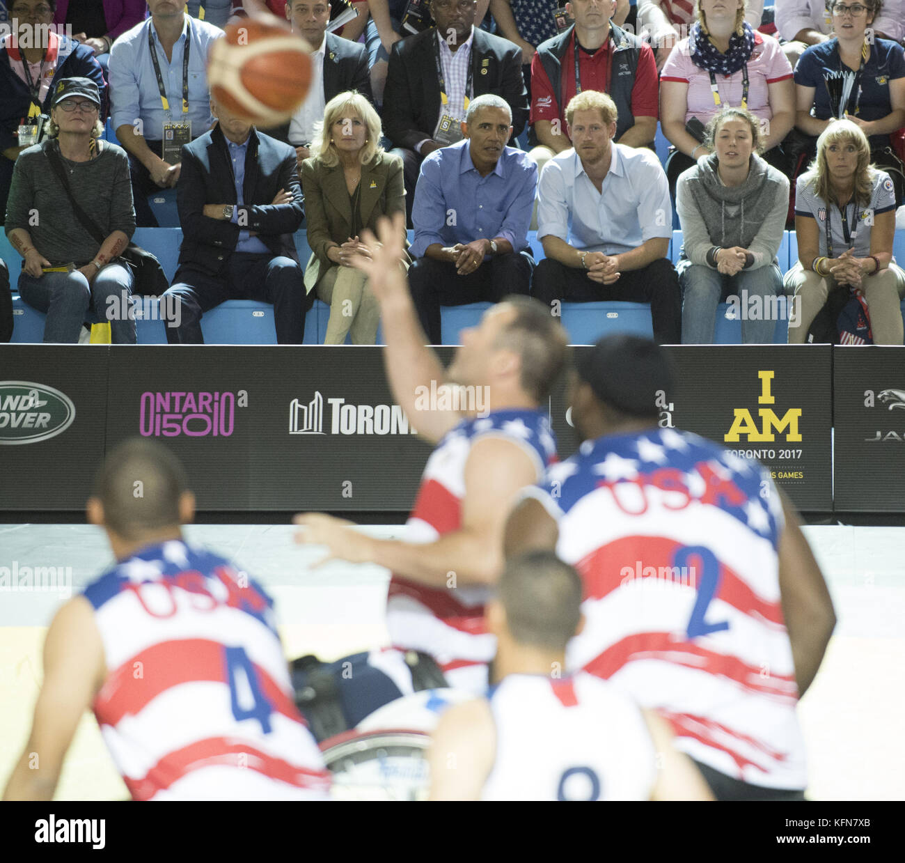 Prince Harry attends Wheel Chair Basket Ball at the Pan AM stadium as ...