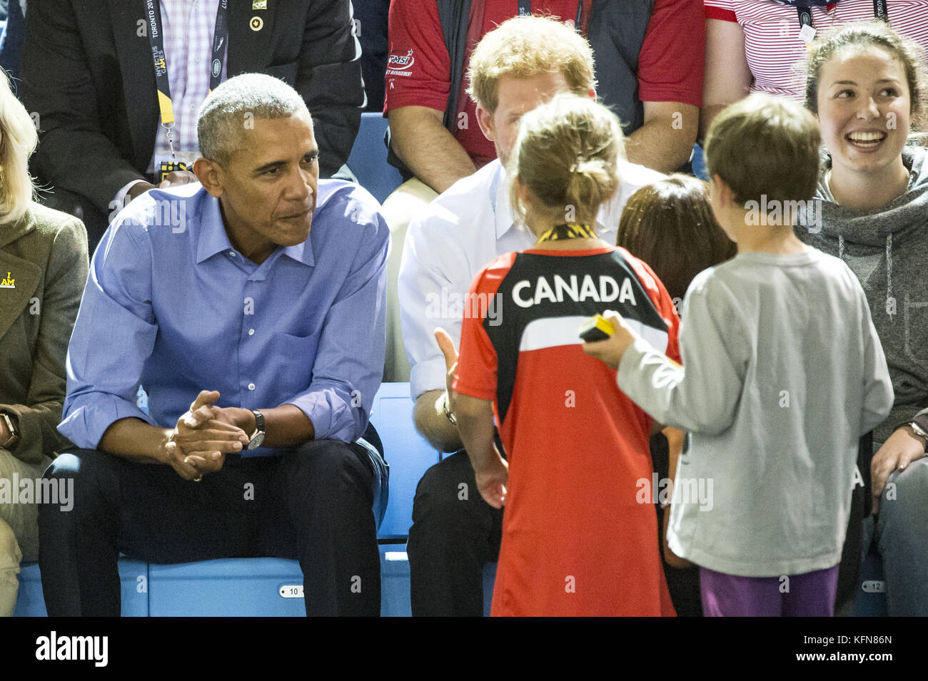 Prince Harry attends Wheel Chair Basket Ball at the Pan AM stadium as ...