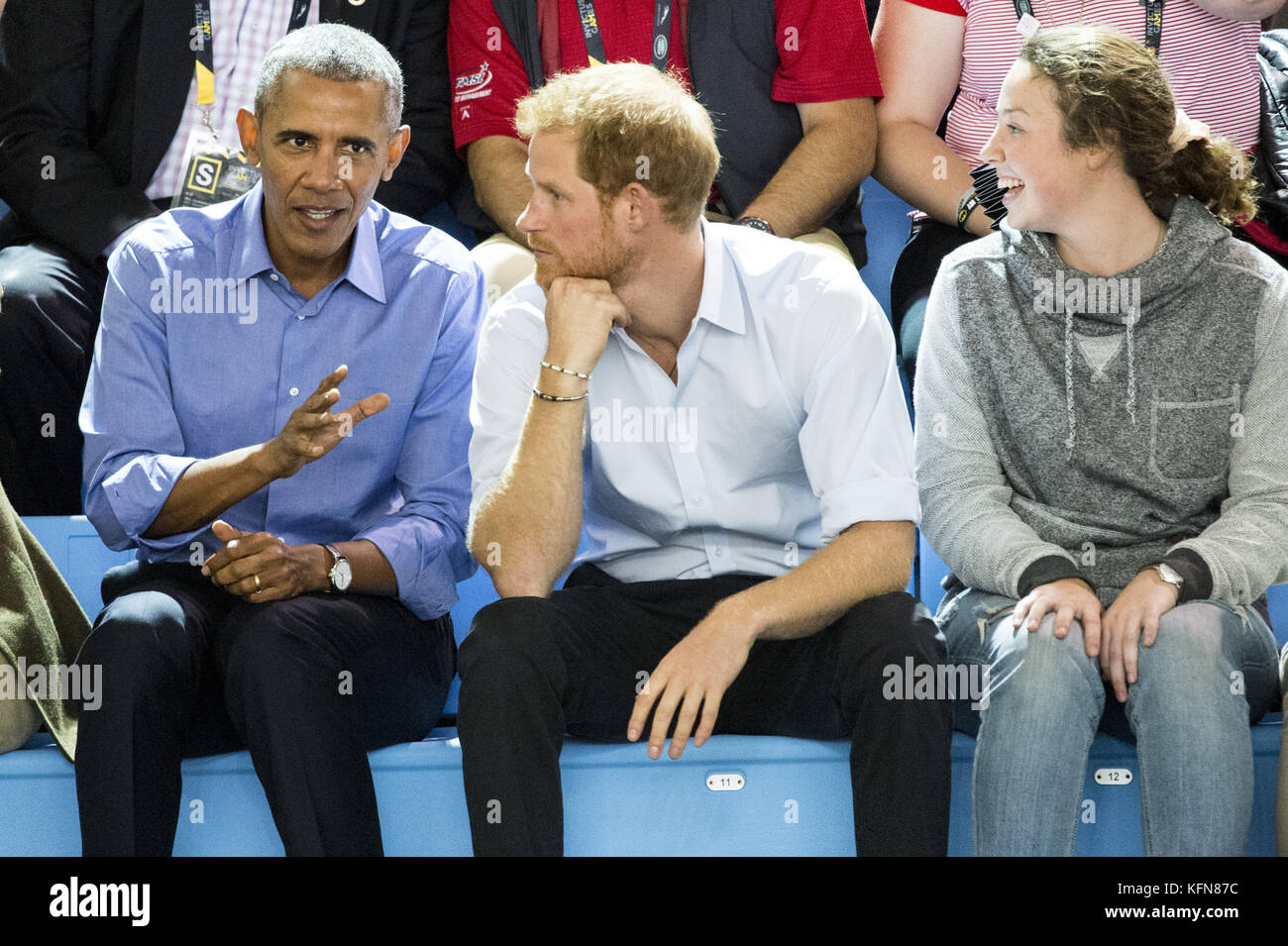 Prince Harry attends Wheel Chair Basket Ball at the Pan AM stadium as ...