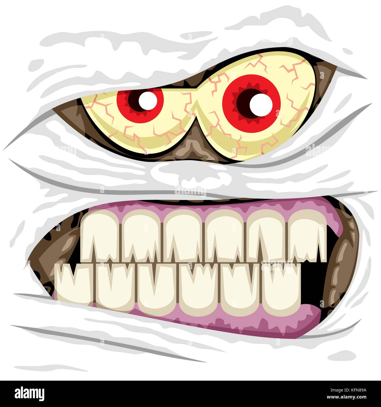Spooky mummy face on white background Stock Vector Image & Art - Alamy