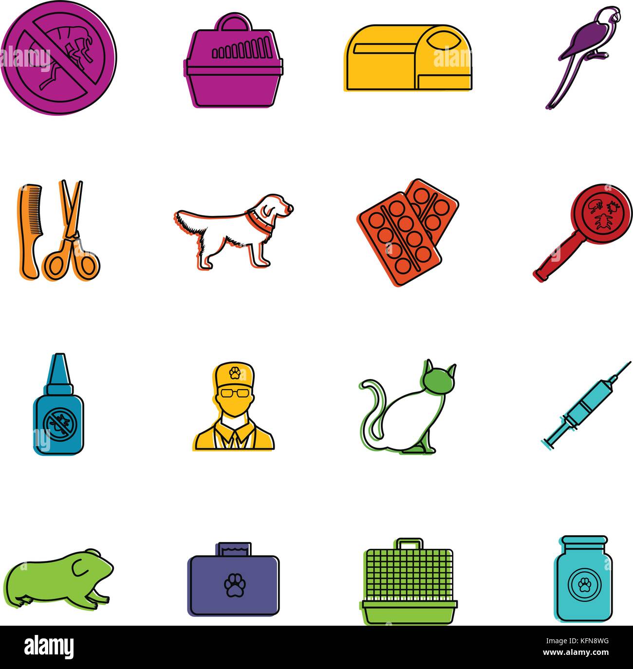 Veterinary icons doodle set Stock Vector Image & Art - Alamy