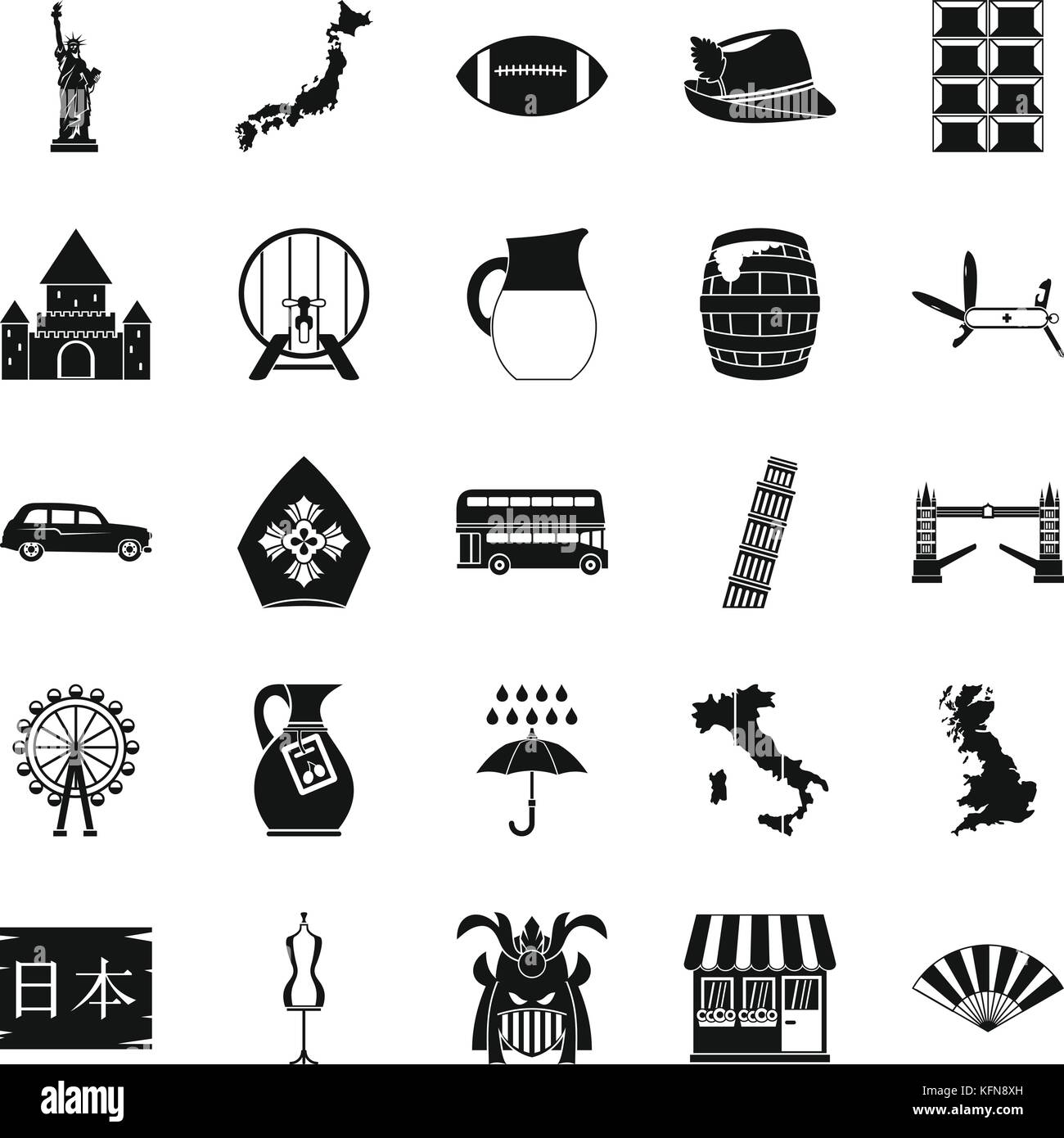 Explore the country icons set, simple style Stock Vector Image & Art ...