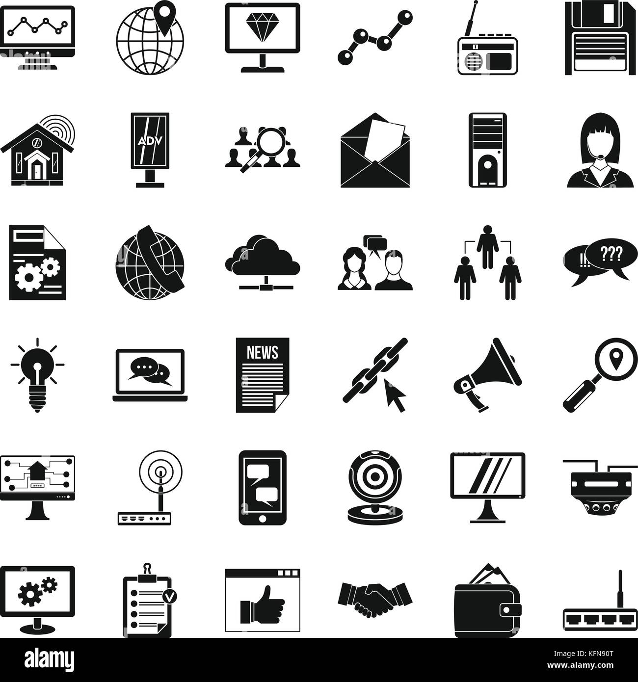 Adv file icons set, simple style Stock Vector Image & Art - Alamy