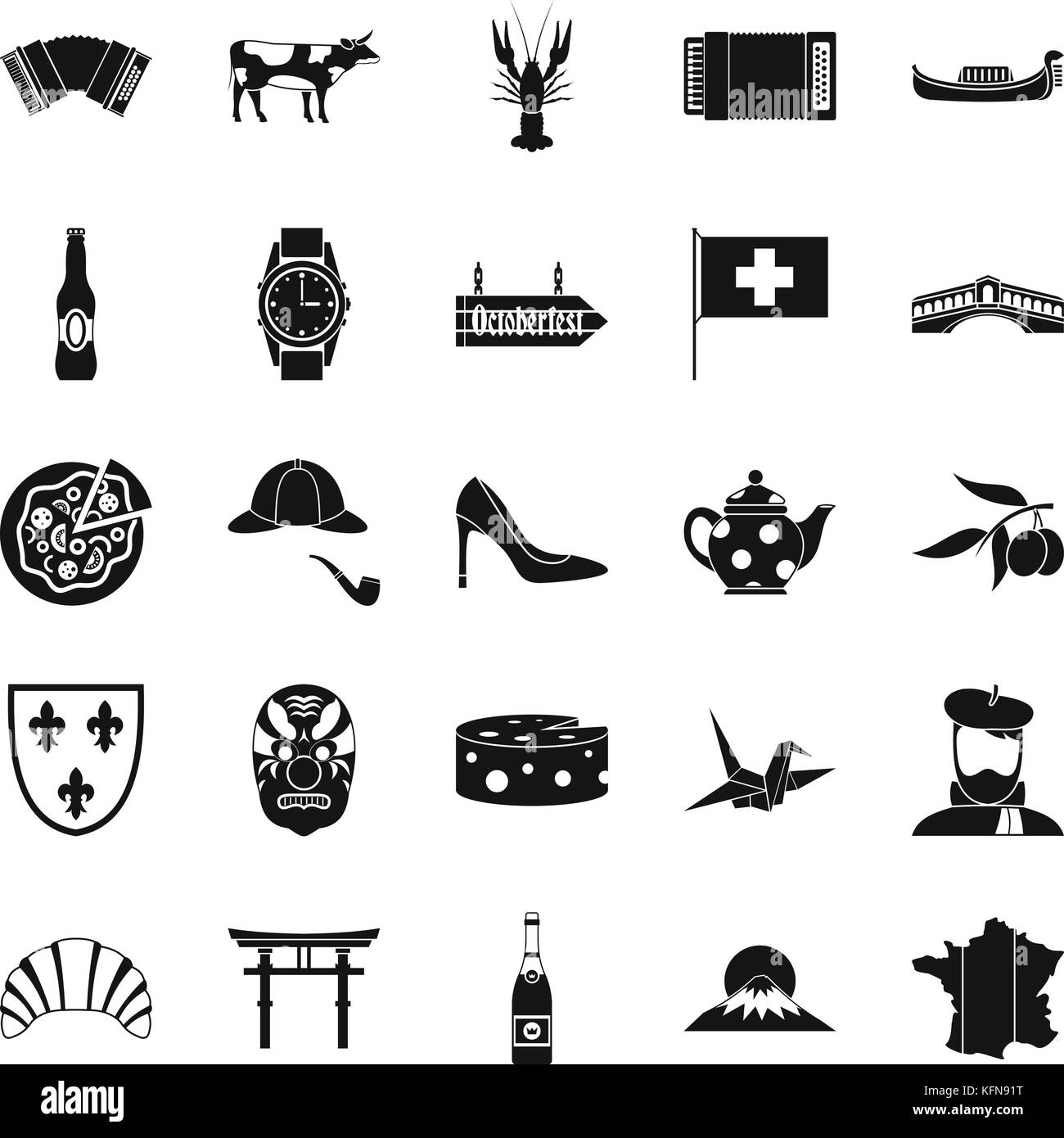 Reconnaissance icons set, simple style Stock Vector Image & Art - Alamy