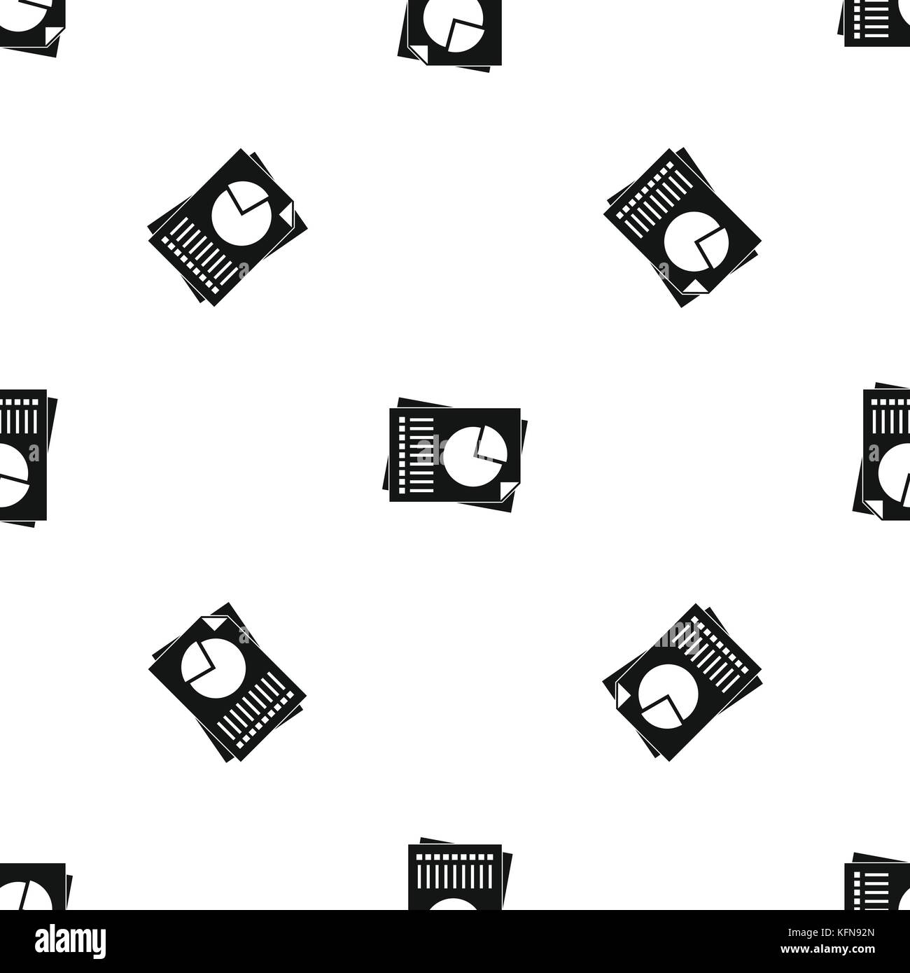 Sheets of paper with charts pattern seamless black Stock Vector Image ...