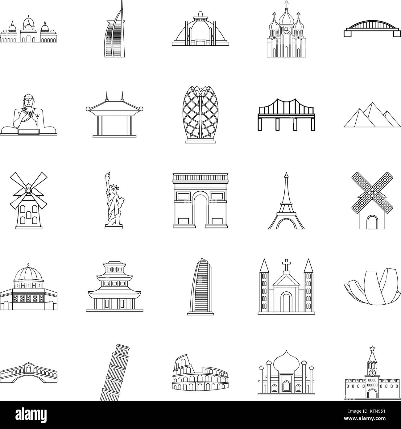 Recreation area icons set, outline style Stock Vector Image & Art - Alamy