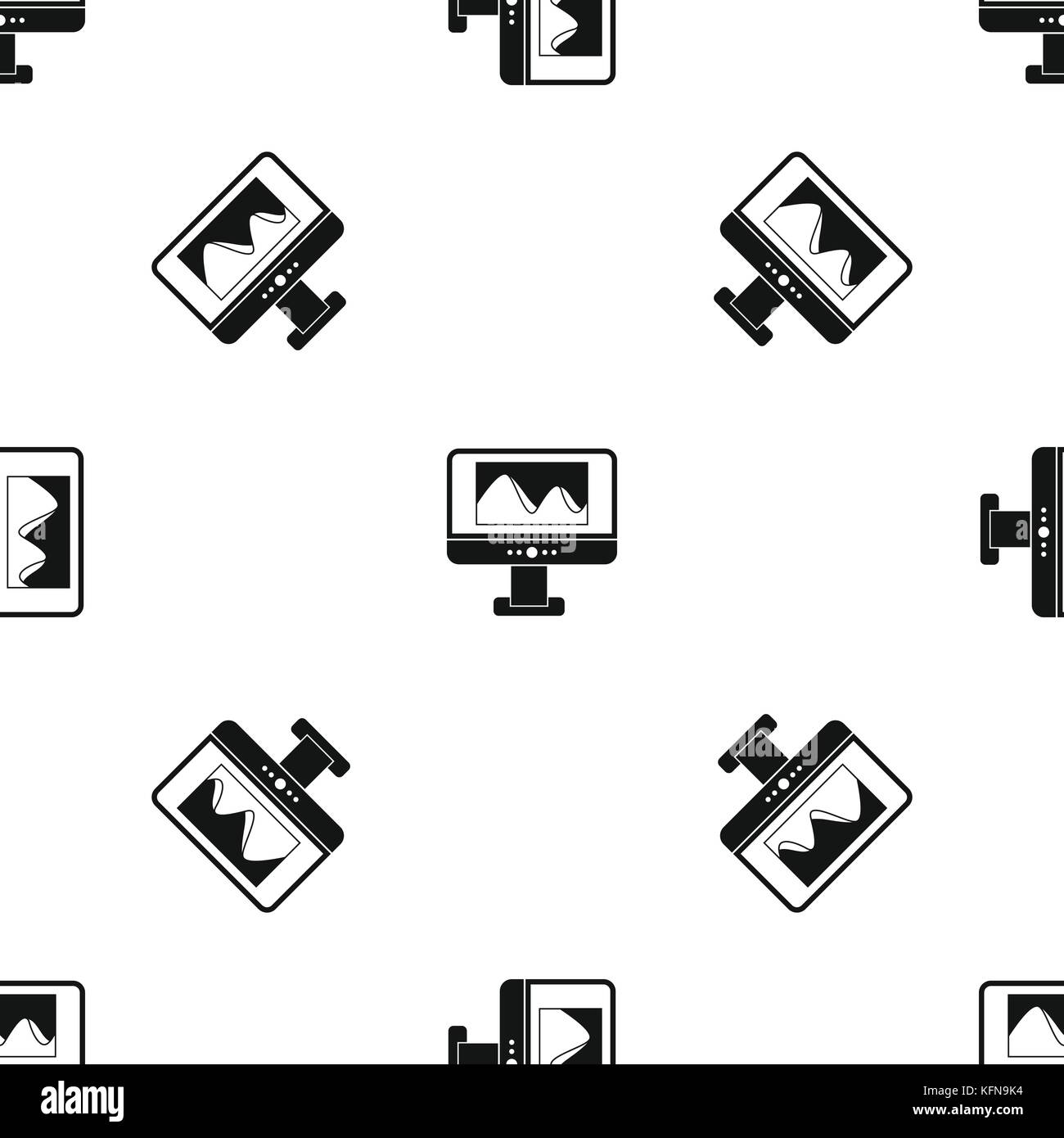 Computer monitor with photo on screen pattern seamless black Stock ...