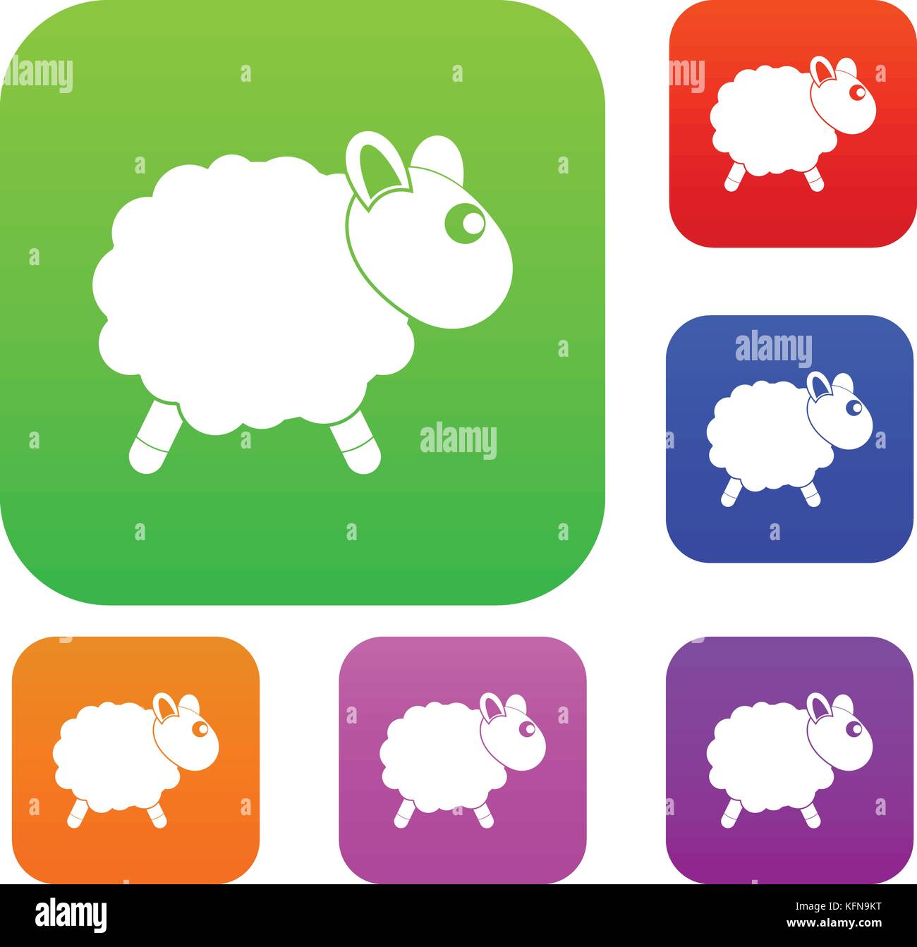 Sheep set color collection Stock Vector Image & Art - Alamy