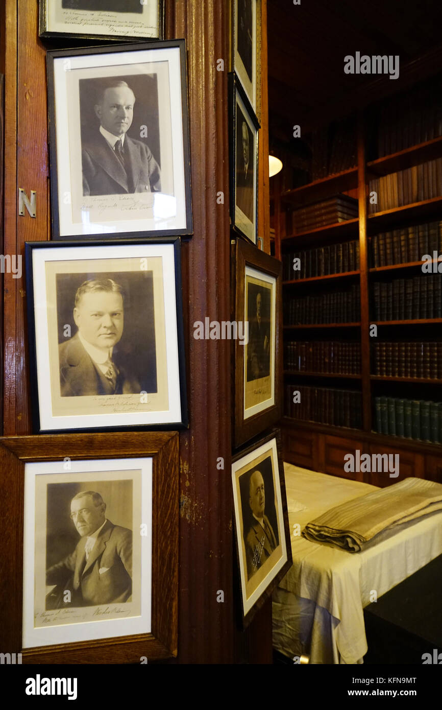 Thomas Edison's napping bed with signed photos of US presidents in his ...