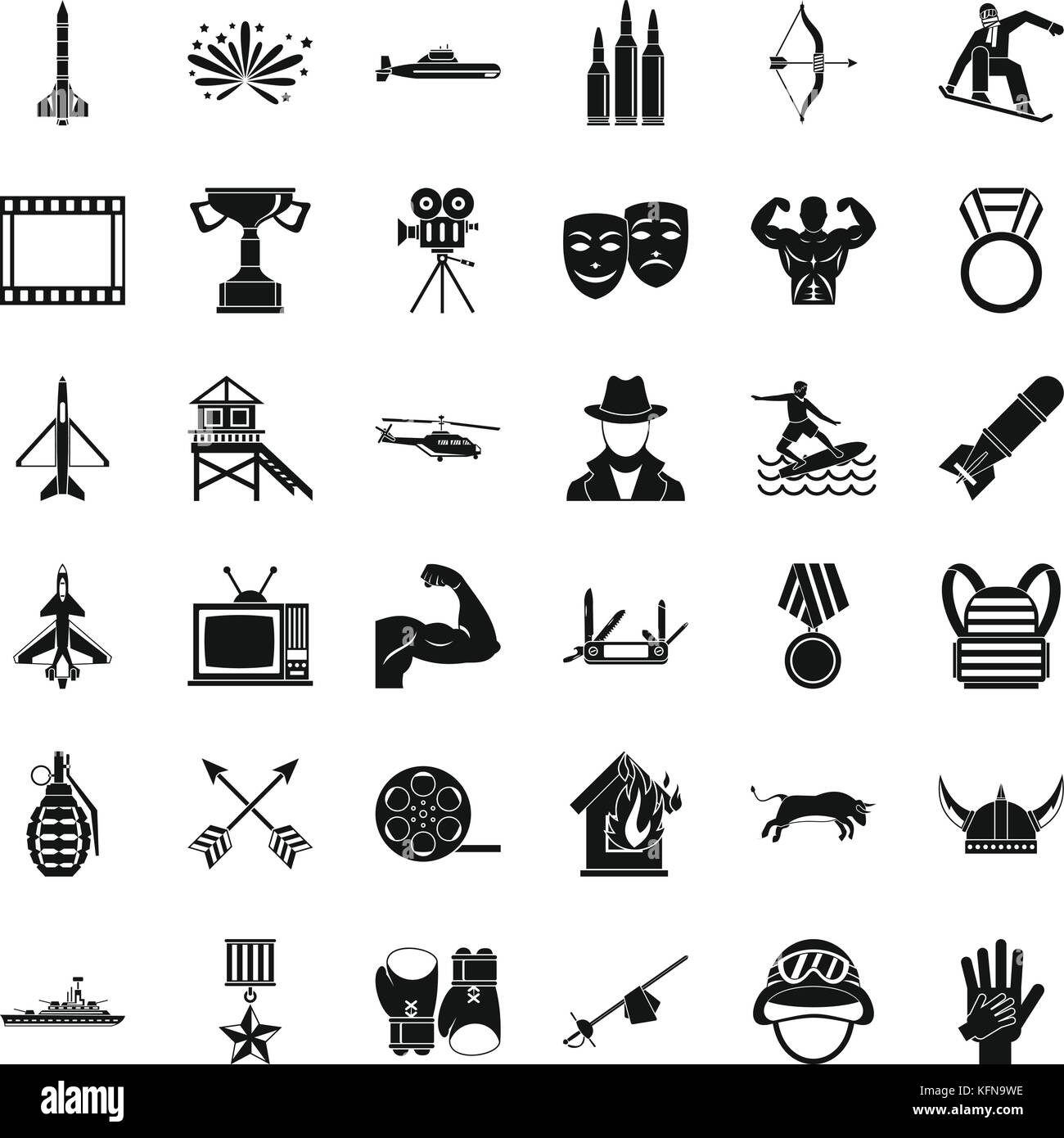 Sword icons set, simple style Stock Vector Image & Art - Alamy