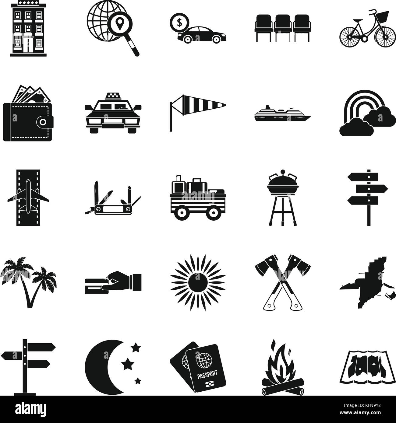 Tourist service icons set, simple style Stock Vector Image & Art - Alamy