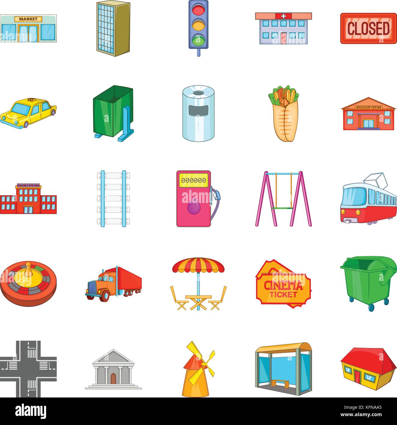 Area icons set, cartoon style Stock Vector Image & Art - Alamy