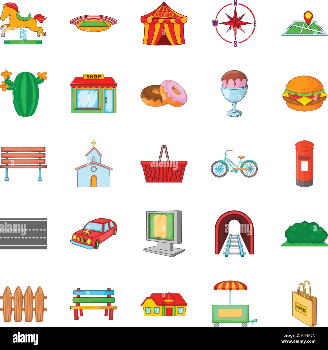 Region icons set, cartoon style Stock Vector Image & Art - Alamy