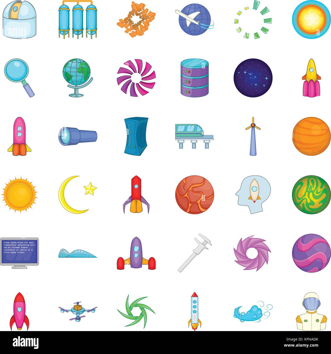 High tech icons set, cartoon style Stock Vector Image & Art - Alamy