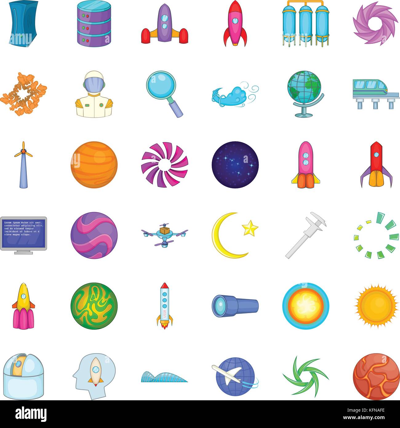 Exploration icons set, cartoon style Stock Vector Image & Art - Alamy