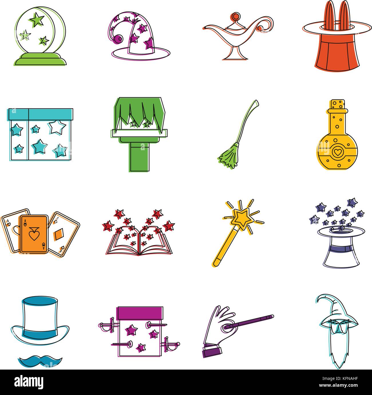 Magic icons doodle set Stock Vector Image & Art - Alamy