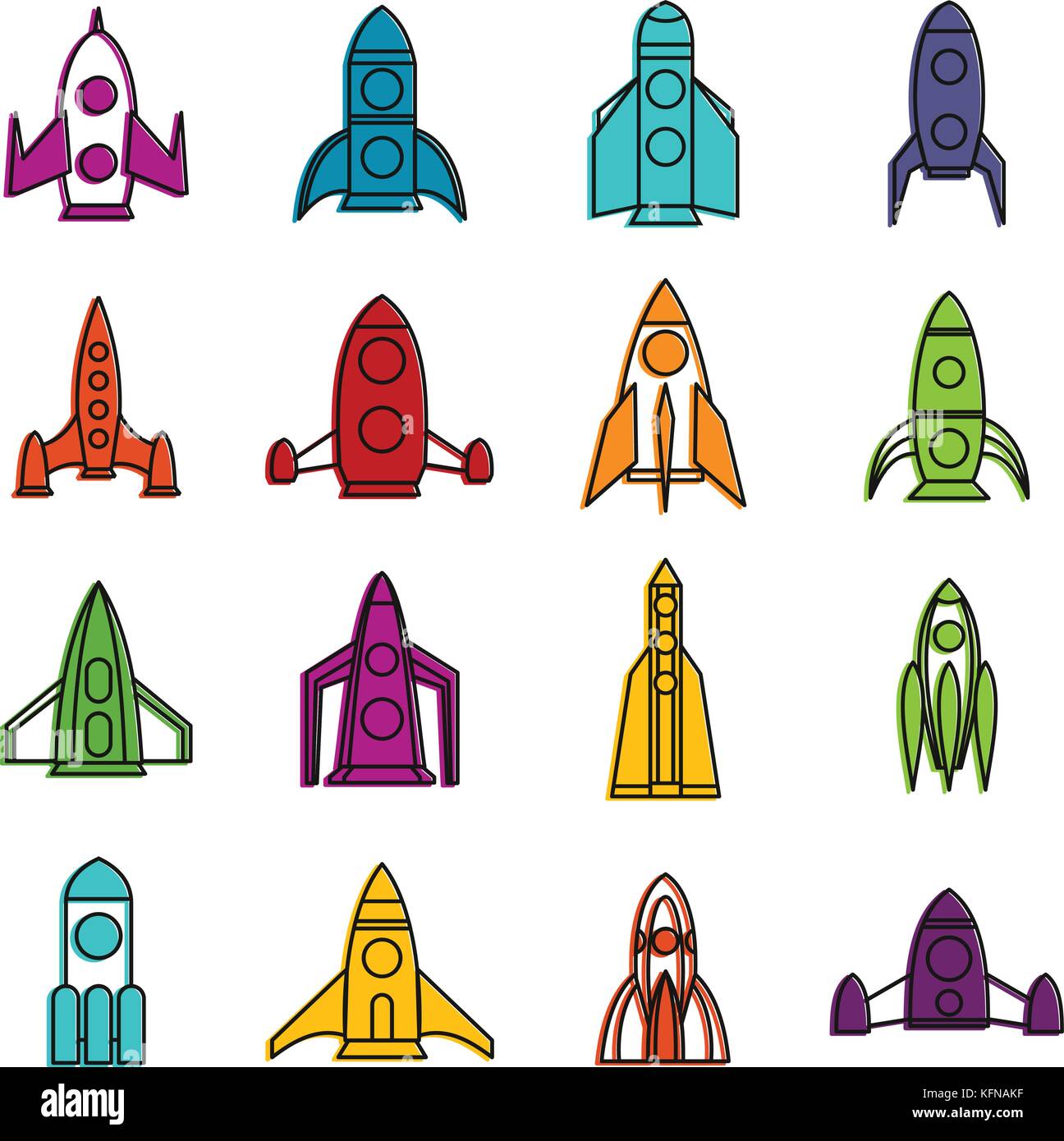 Vector Doodle Rocket Launch Icon High Resolution Stock Photography and ...