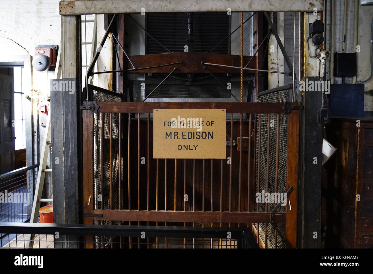 Thomas Edison's private elevator in Heavy Machine Shop in Edison's ...