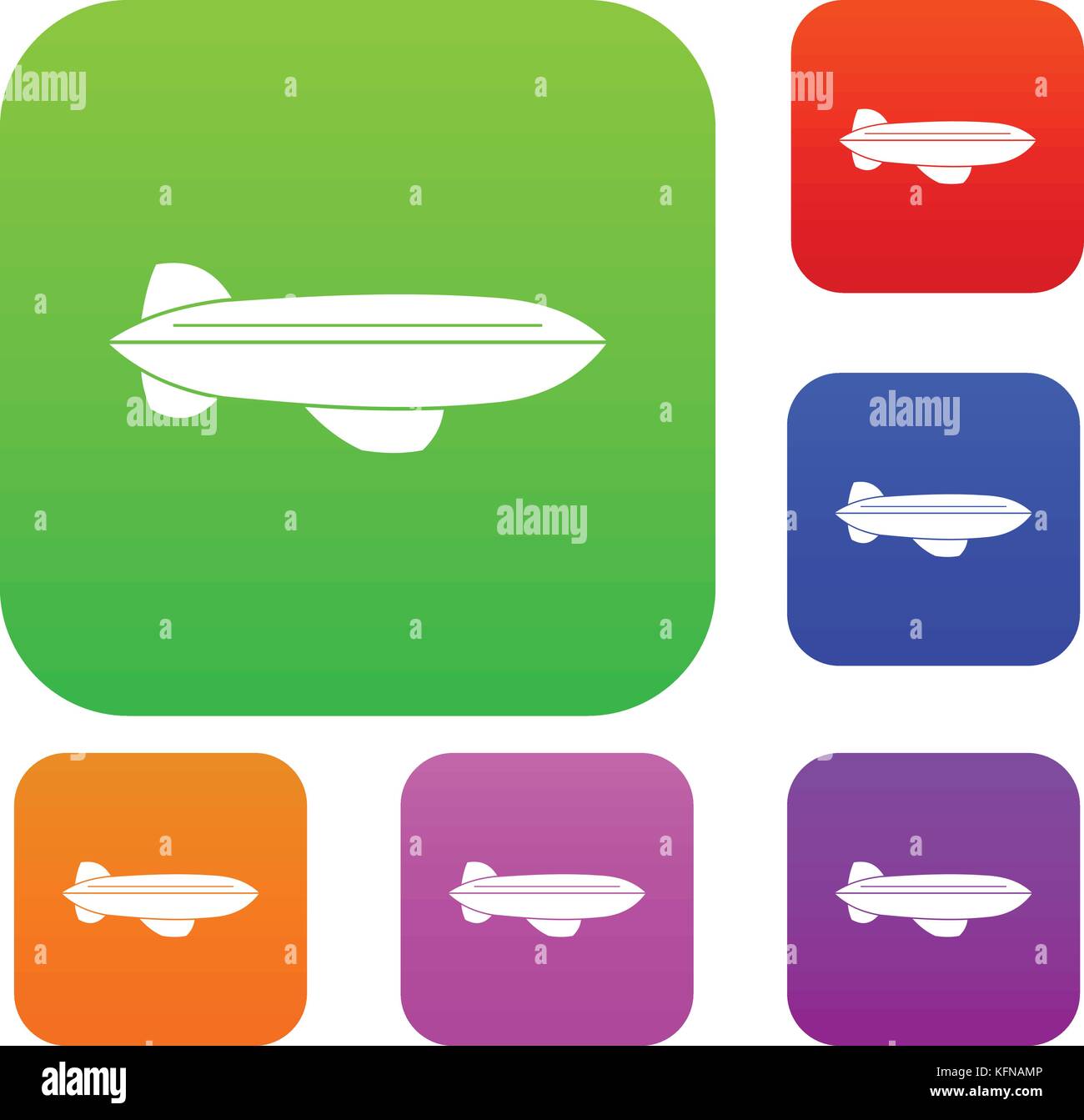 Blimp aircraft flying set color collection Stock Vector Image & Art - Alamy