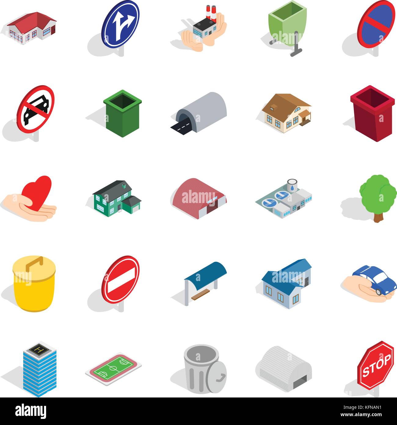 Township icons set, isometric style Stock Vector Image & Art - Alamy