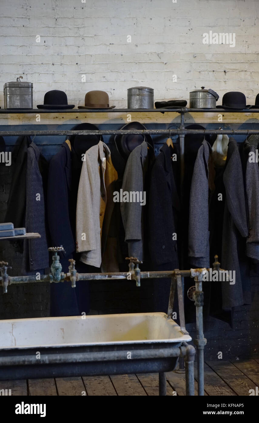 Workers clothes inside of Heavy Machine shop at Thomas Edison National ...