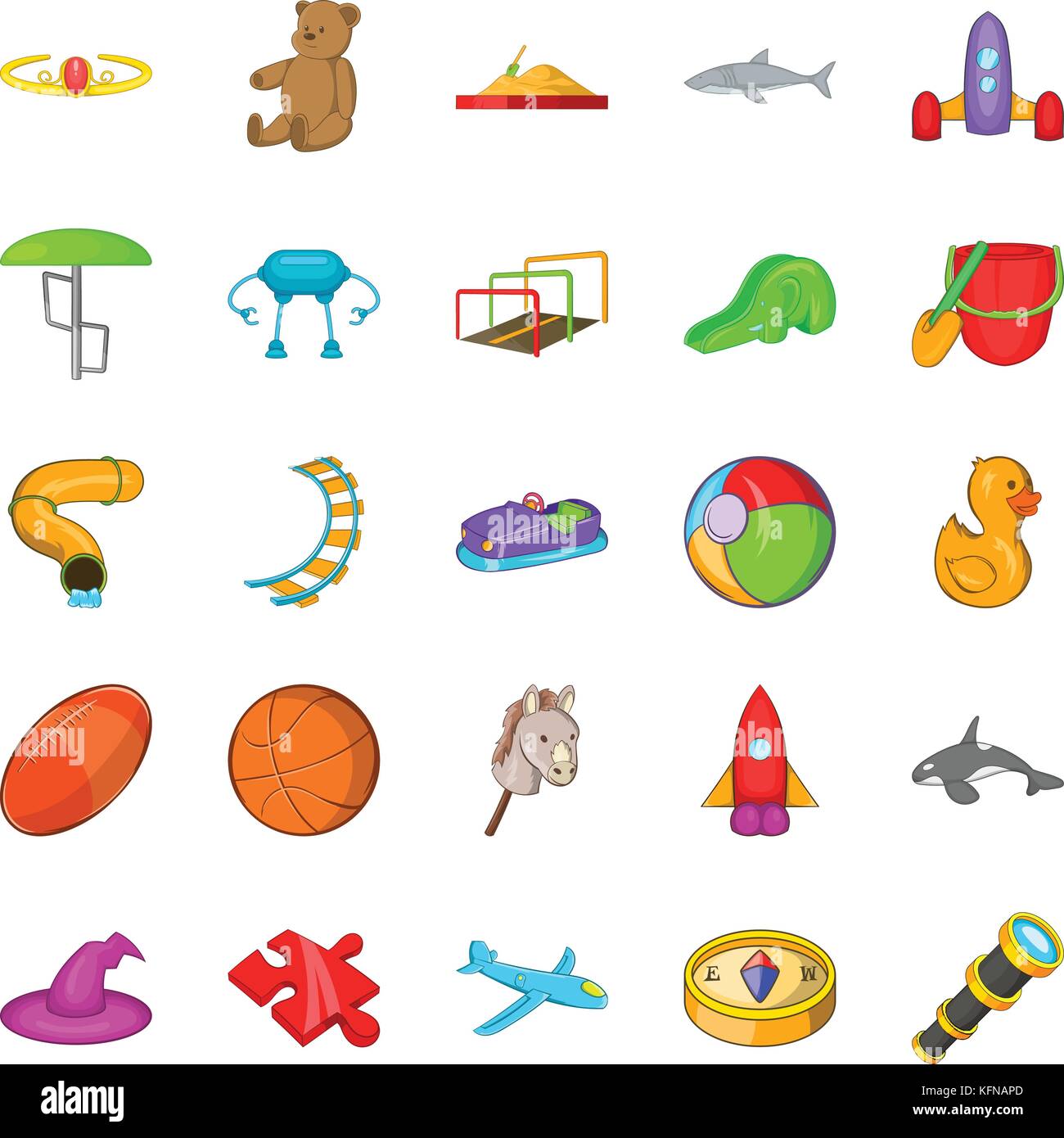 Plaything icons set, cartoon style Stock Vector Image & Art - Alamy