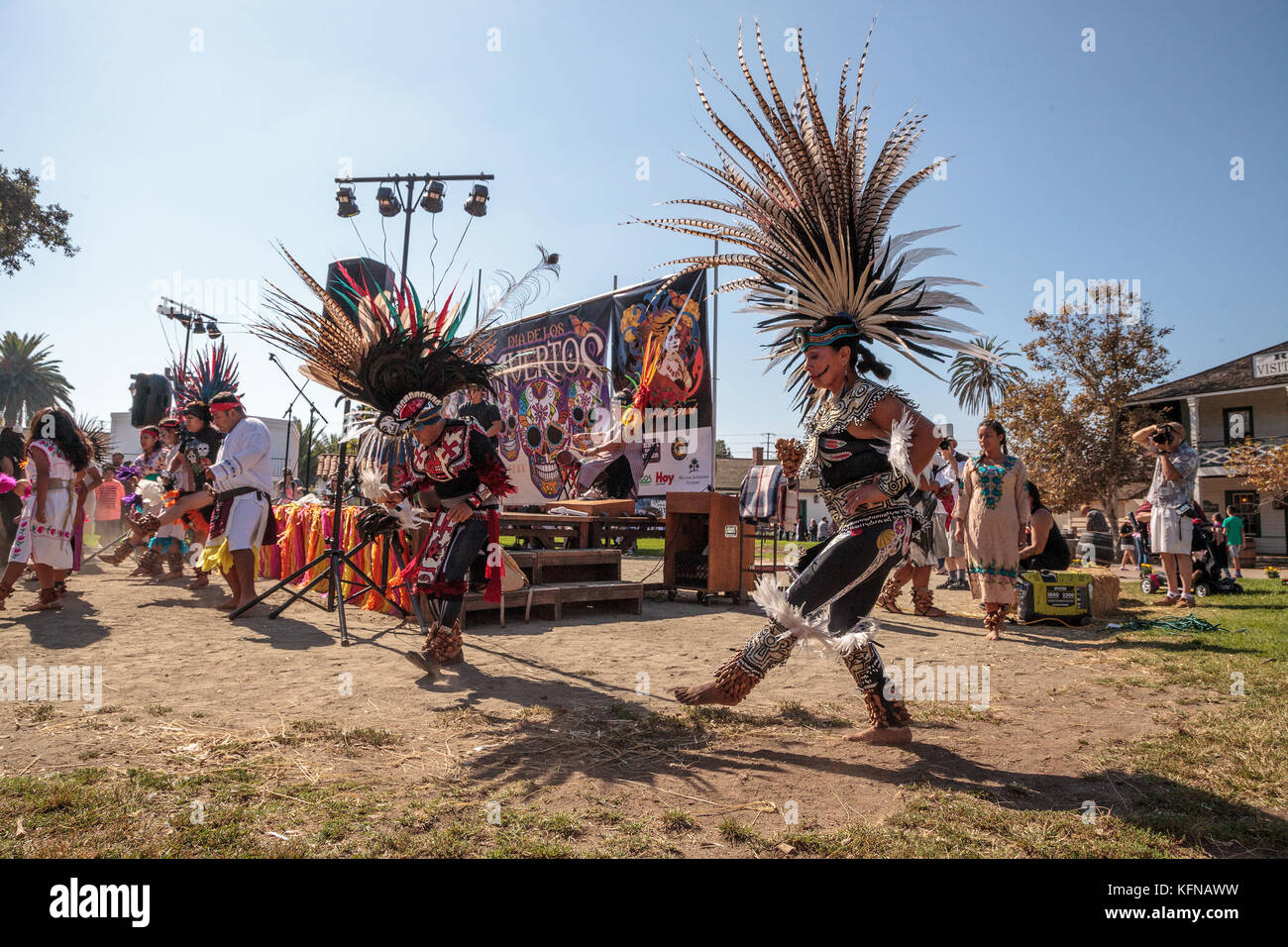 San Diego, CA, USA – November 28, 2017: Aztec dancers celebrate Dia de ...