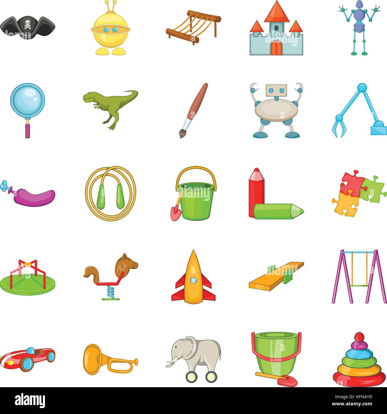 Cheerful toy icons set, cartoon style Stock Vector Image & Art - Alamy