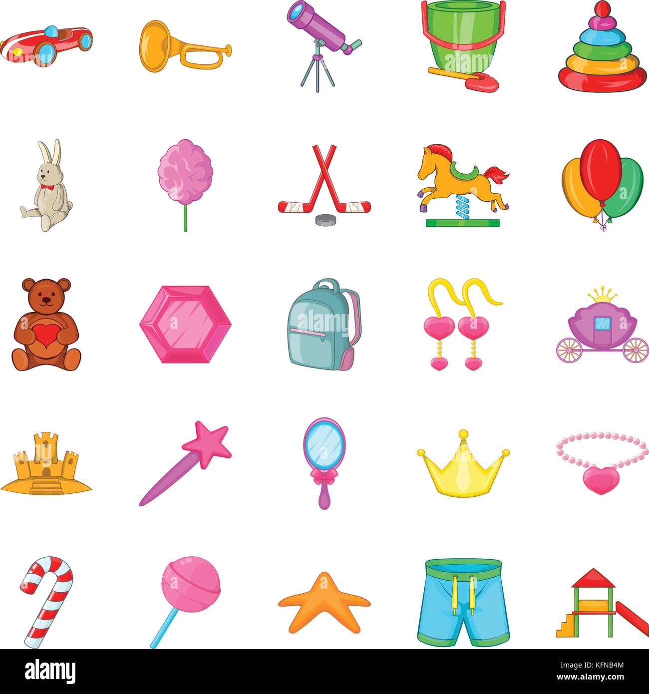 Toy for girl icons set, cartoon style Stock Vector Image & Art - Alamy