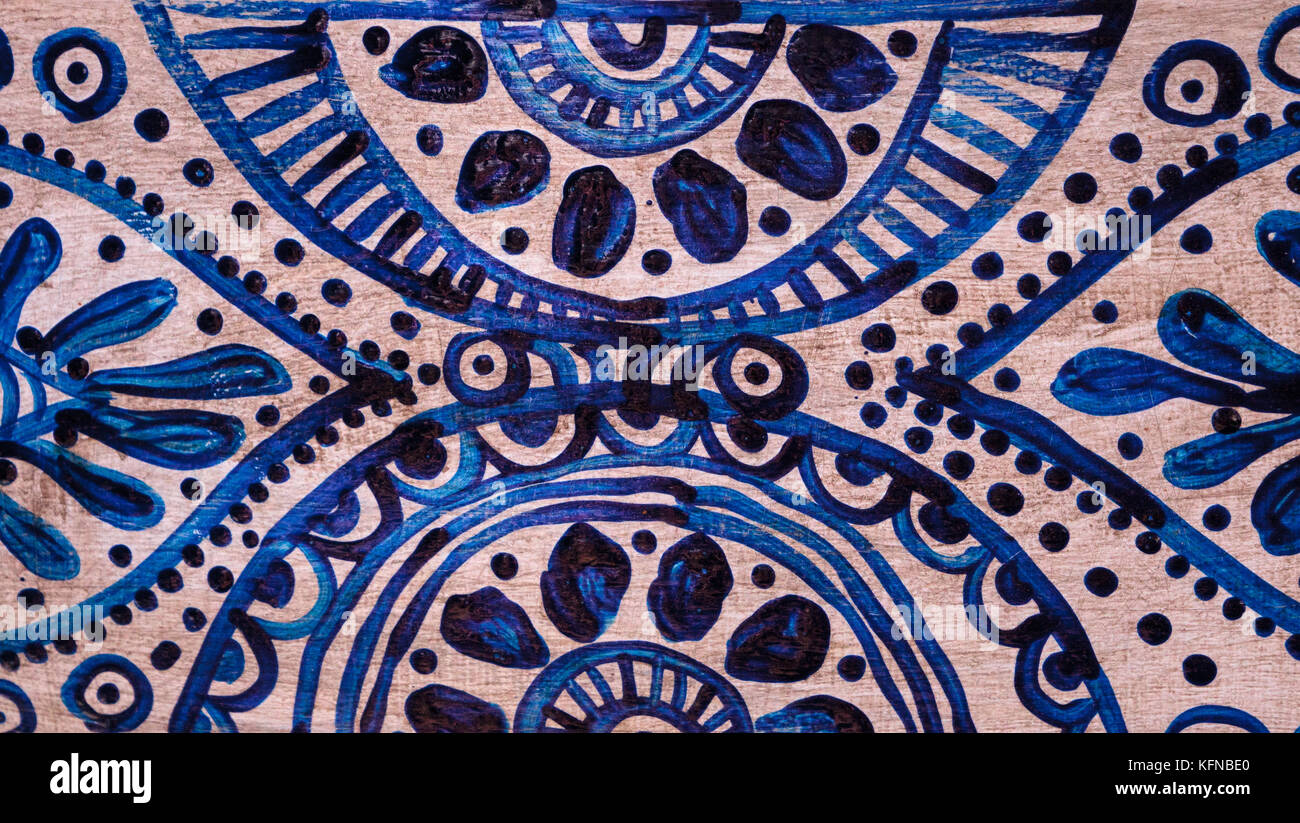 Navy blue and white detailed pottery pattern background Stock Photo - Alamy