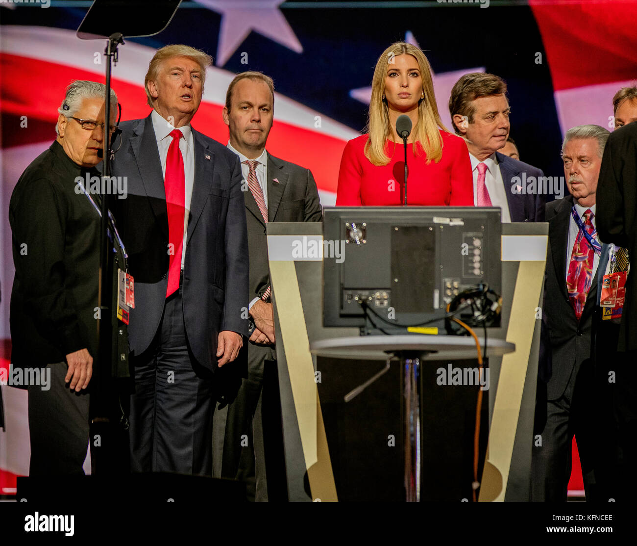 Cleveland Ohio, USA, 21th July , 2016 Donald Trump, Rick Gates, Ivanka ...