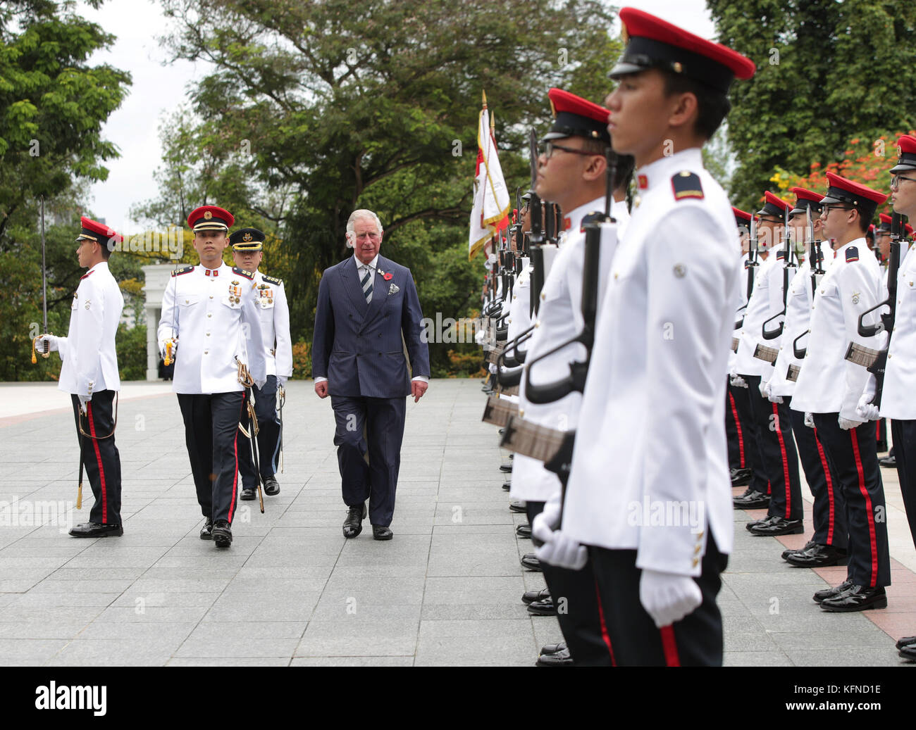 During an official welcome at the presidential palace in singapore hi ...
