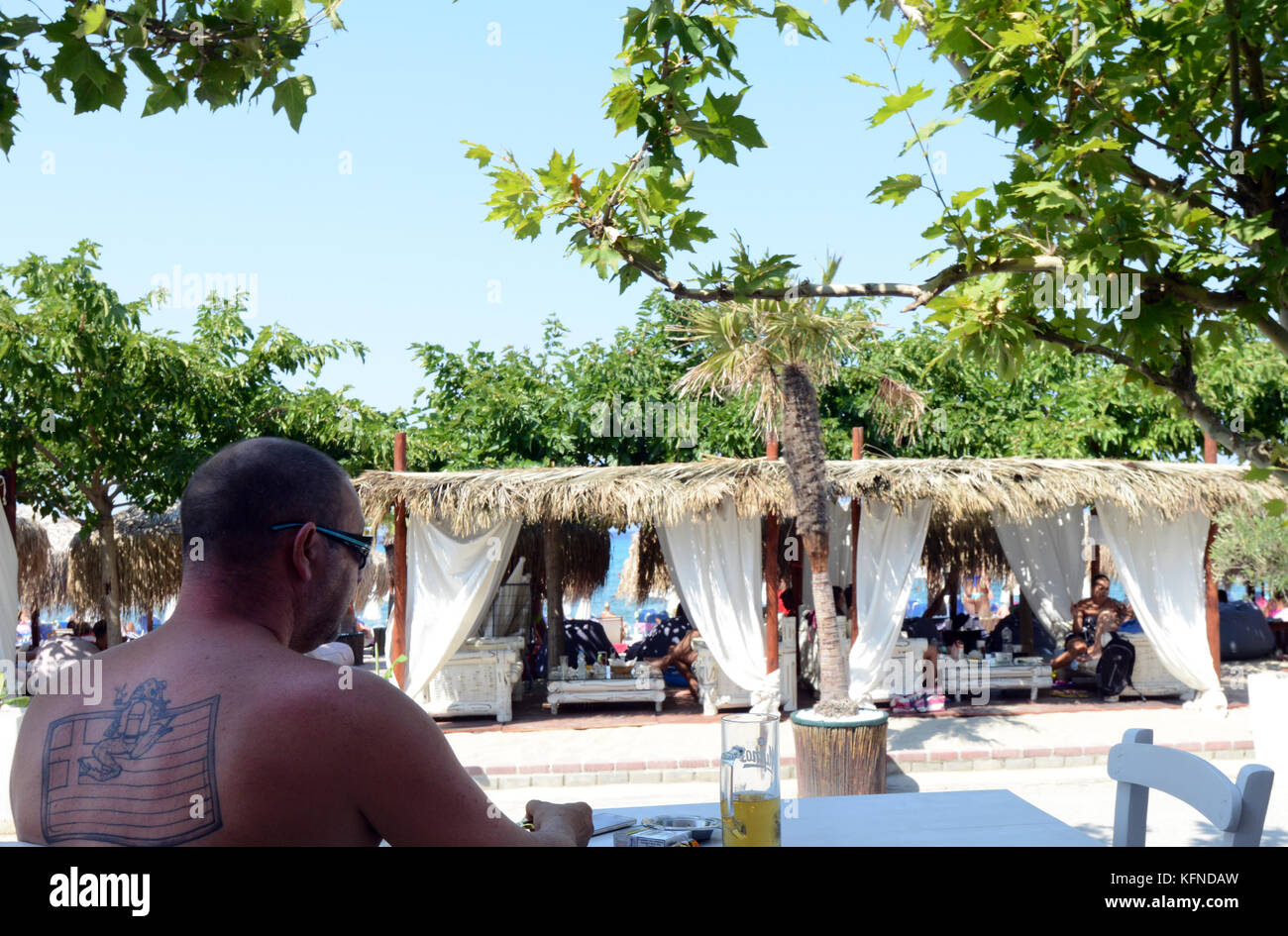 The beautiful Xenia golden beach in Halkidiki, Greece Stock Photo - Alamy