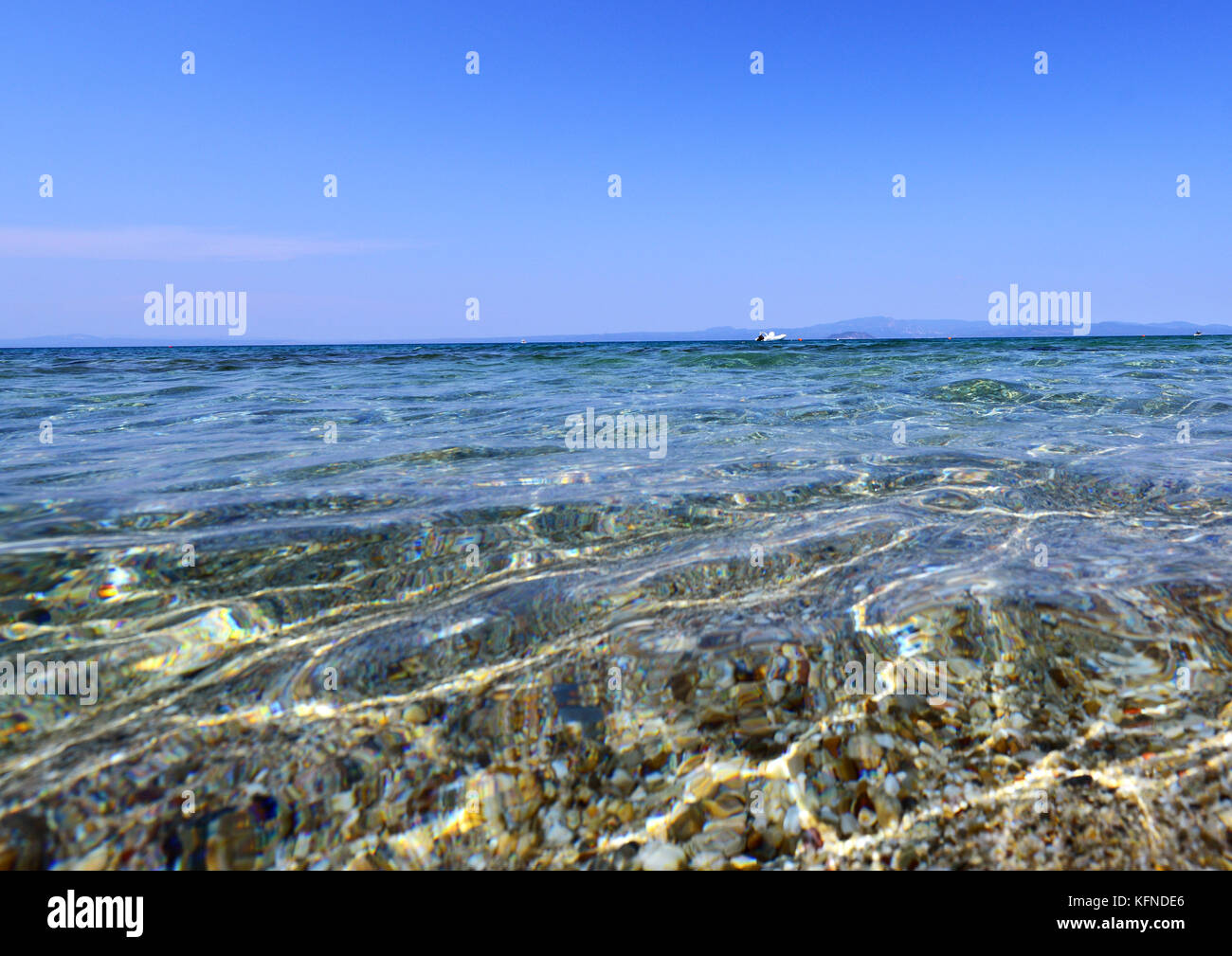The beautiful Xenia golden beach in Halkidiki, Greece Stock Photo - Alamy