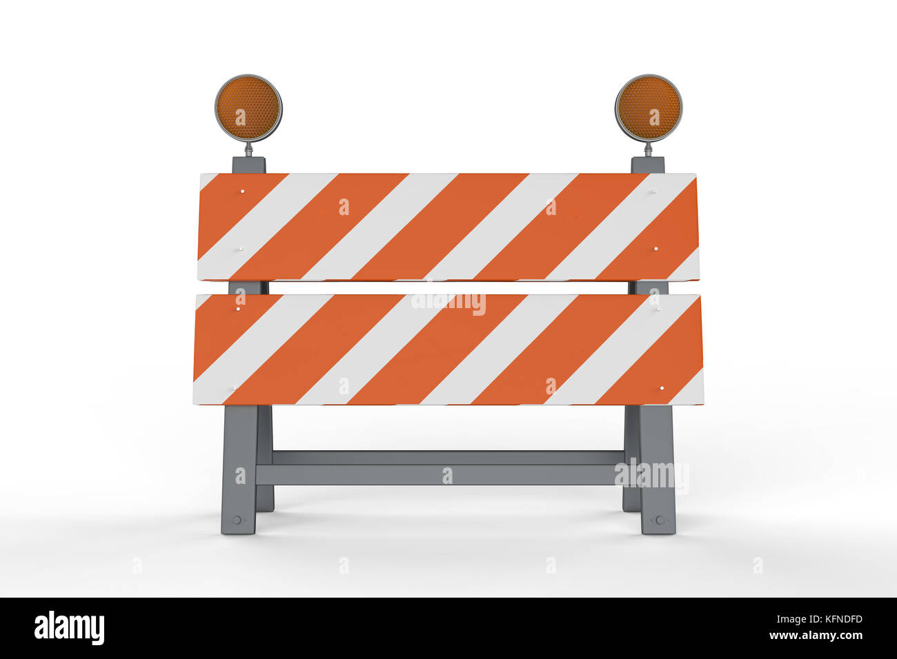 3d rendering construction barrier or road block on white background ...