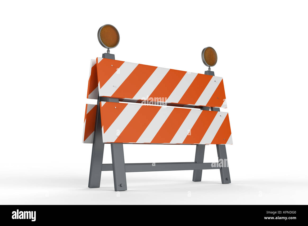 3d rendering construction barrier or road block on white background ...